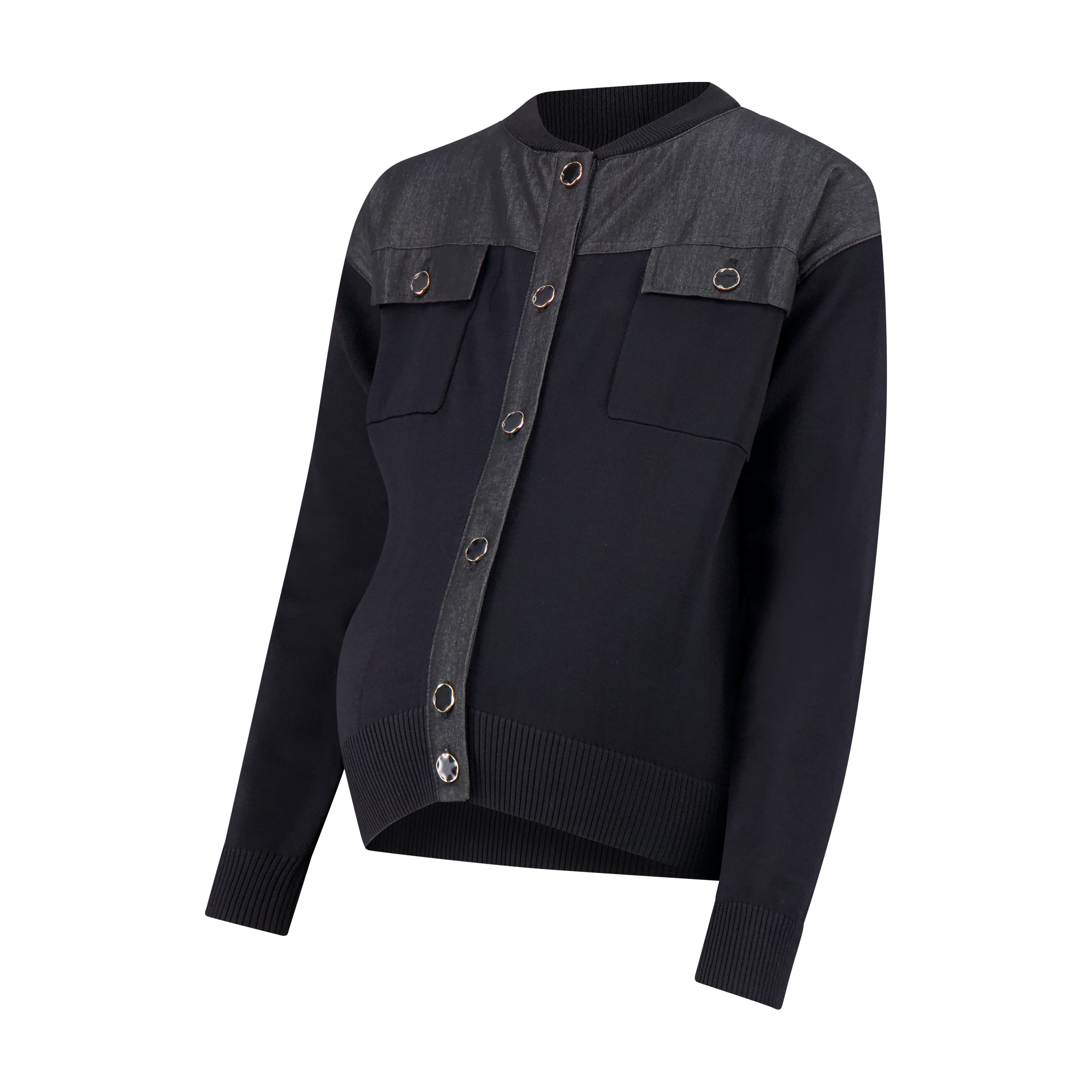 Jean Jacket w Knit – Dimensions Maternity